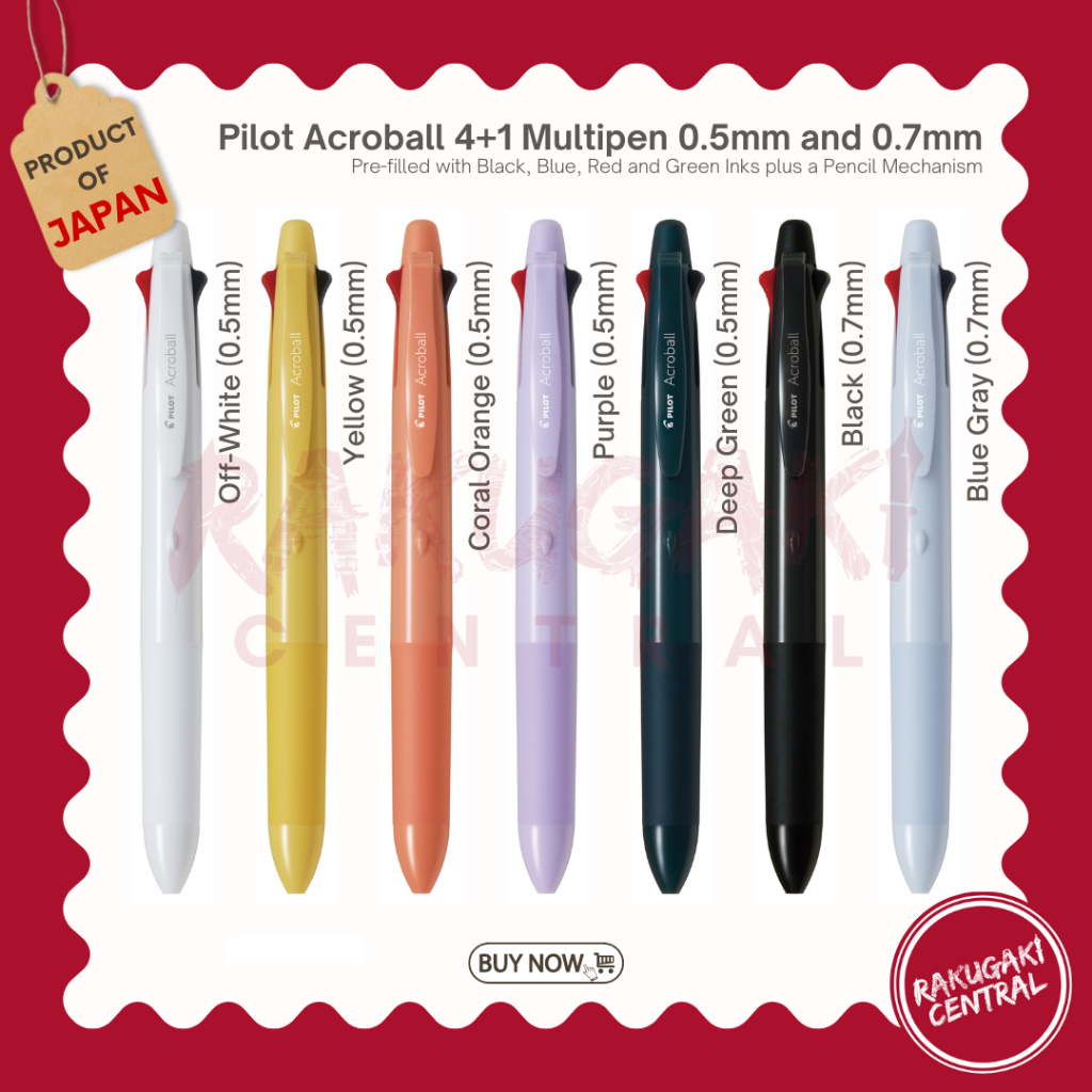 Pilot Acroball 4+1 Multipen 0.5mm and 0.7mm | Shopee Philippines