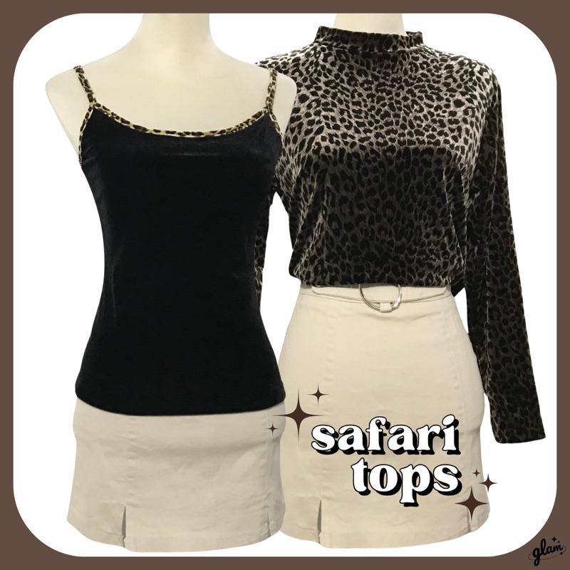 SAFARI tops | Animal Print Leopard Cheetah Giraffe Cami Blouse Rare Top ...