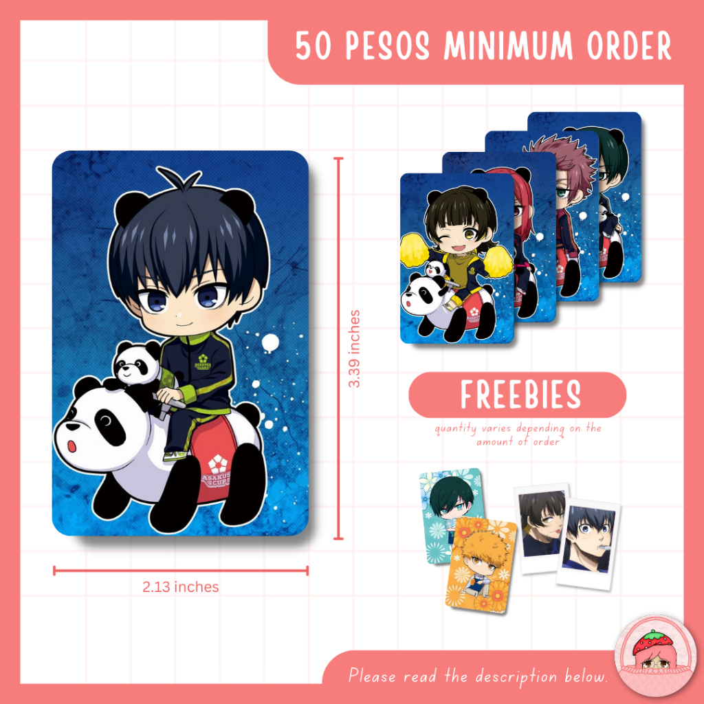 [9 PCS SET] BLUE LOCK CHIBI PANDA RIDE ANIME PC PHOTOCARD UNOFFICIAL ...