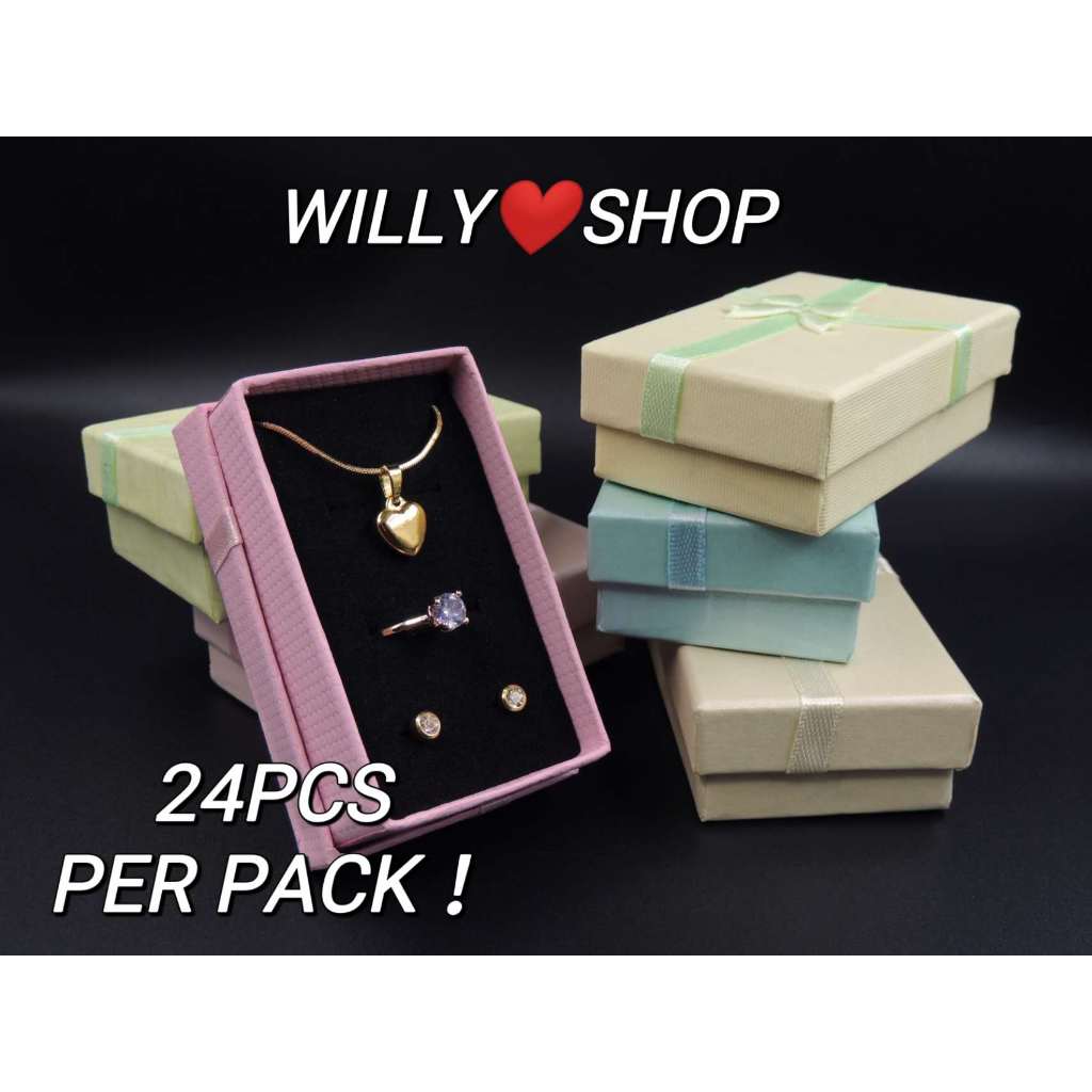 #WILLY Jewelry Set Box Gift box BOX-005 24pcs Per Pack (BLACK FOAM ...