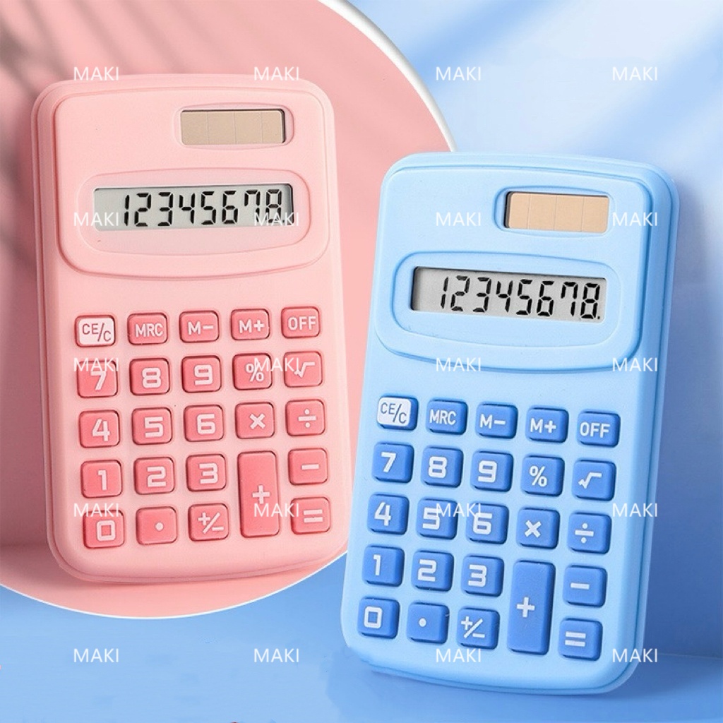 mini electronic calculator 8 digits display solar and battery powered ...