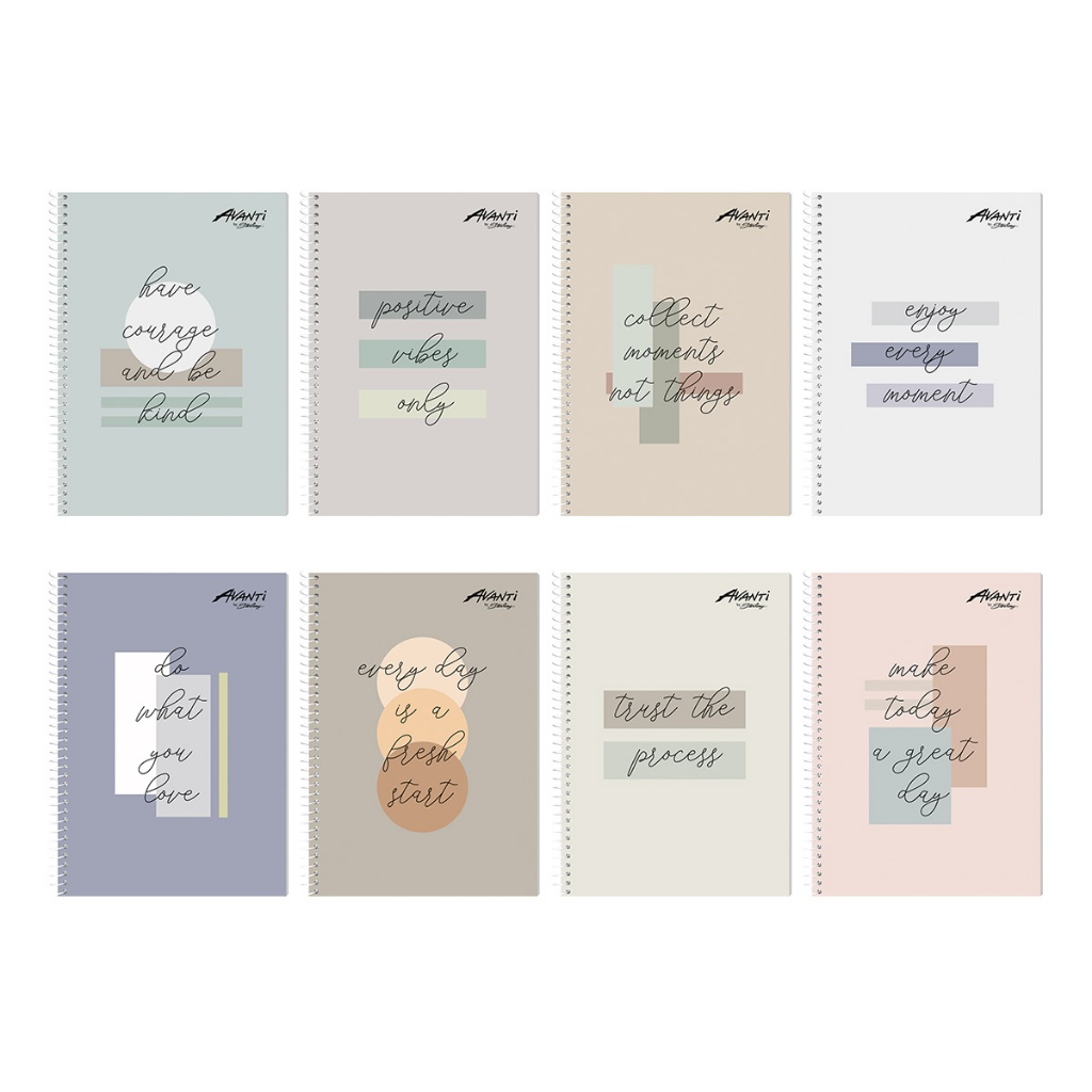 Avanti Spiral Notebook Geometric Quotes 80 Sheets Set of 8 | Shopee ...