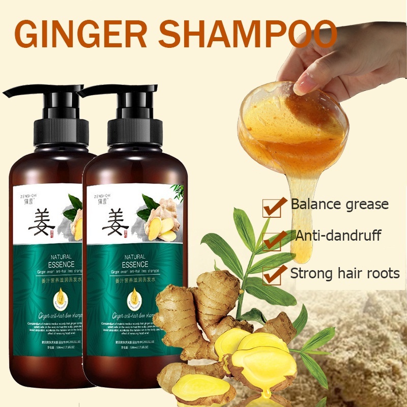 Ginger Shampoo Anti-hair Loss Shampoo Remove Dandruff Relieve Itching Oil Control Fluffy ...