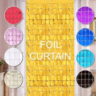 Square Foil Curtain 1m*2m Backdrop Metallic Tinsel Foil Fringe Party ...