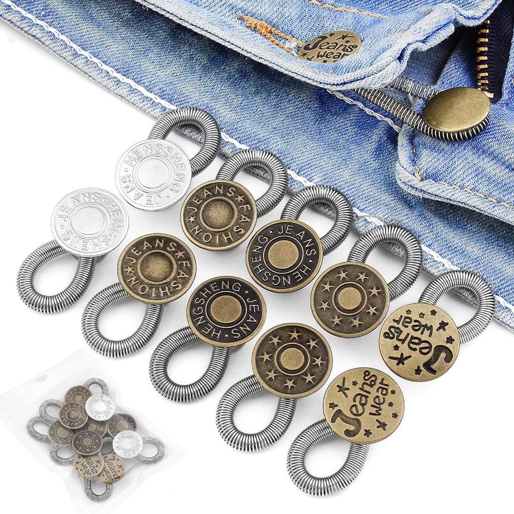 Pants Extender Button Jeans Waistband Extender Button No Sew Metal ...