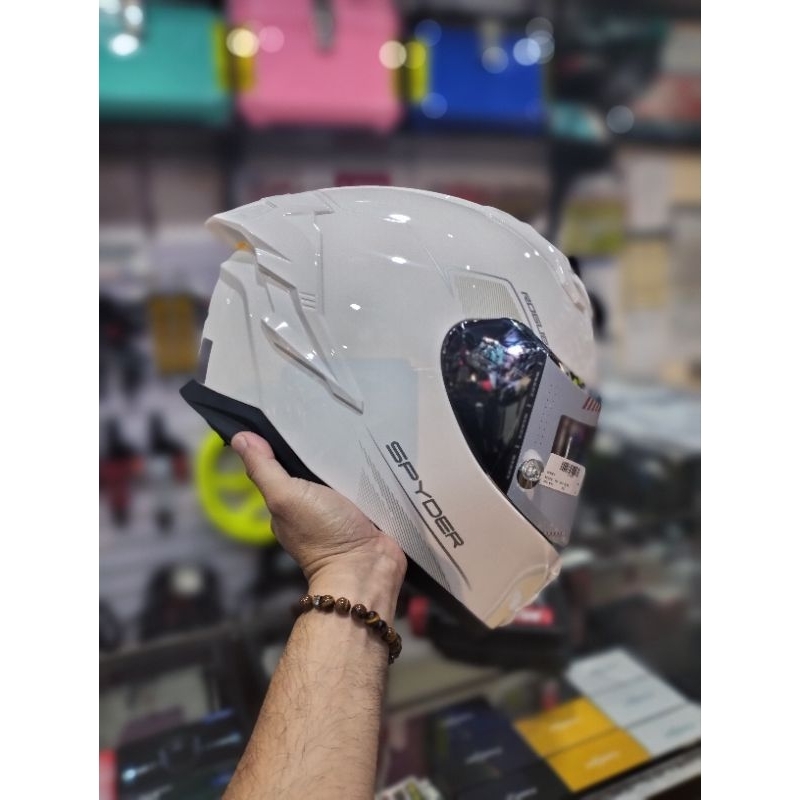 Spyder Rogue + Glossy White Fullface helmet | Shopee Philippines
