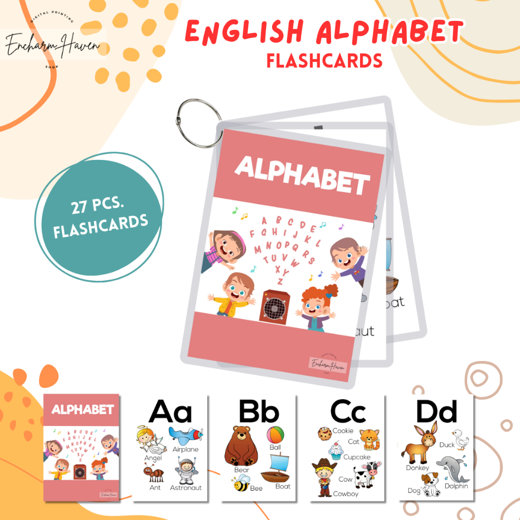 'ENGLISH ALPHABET' Fully Laminated Educational Flashcards [27 pcs ...