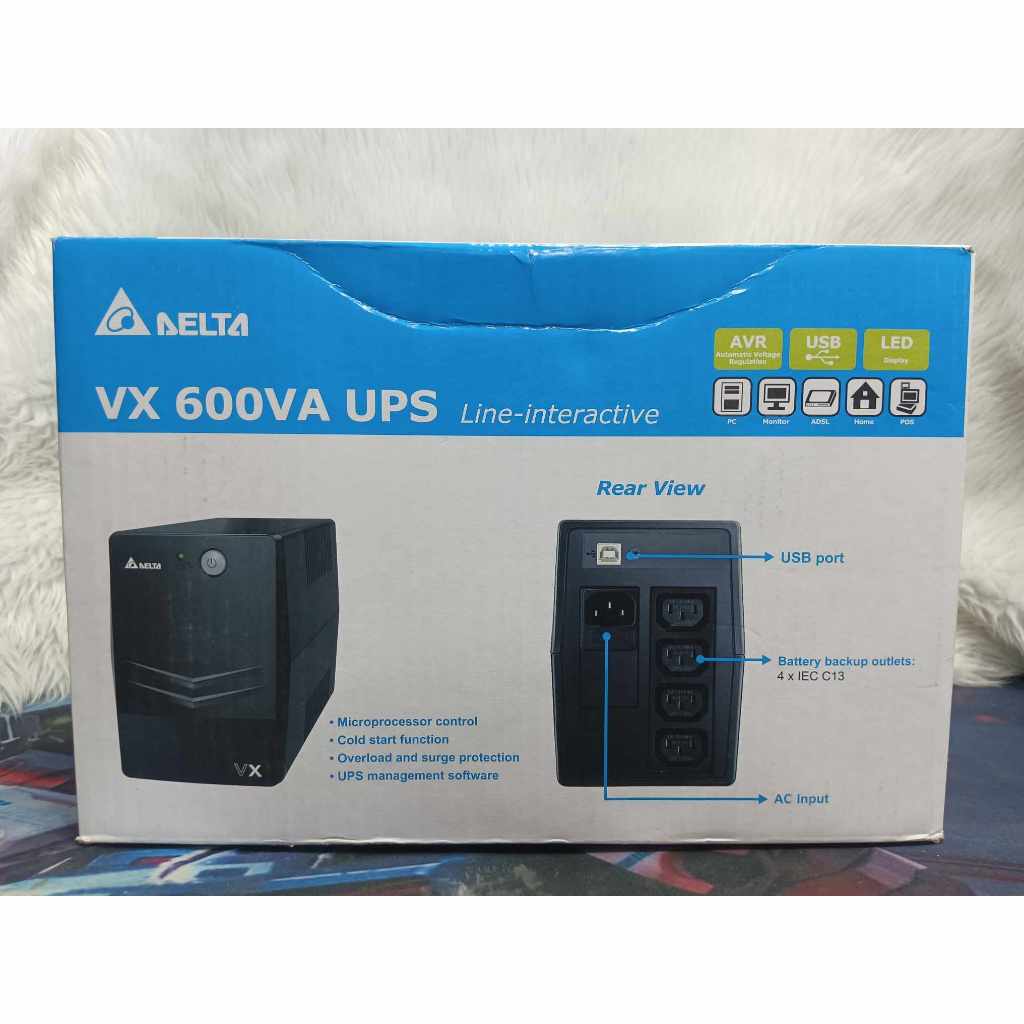 DELTA VX 600VA UPS LINE INTERACTIVE INVERTED SOCKET | Shopee Philippines