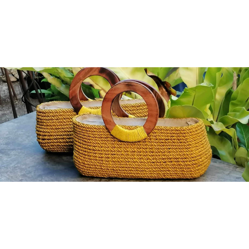 Abaca Twine Crocheted V-Bag(Natural) | Shopee Philippines
