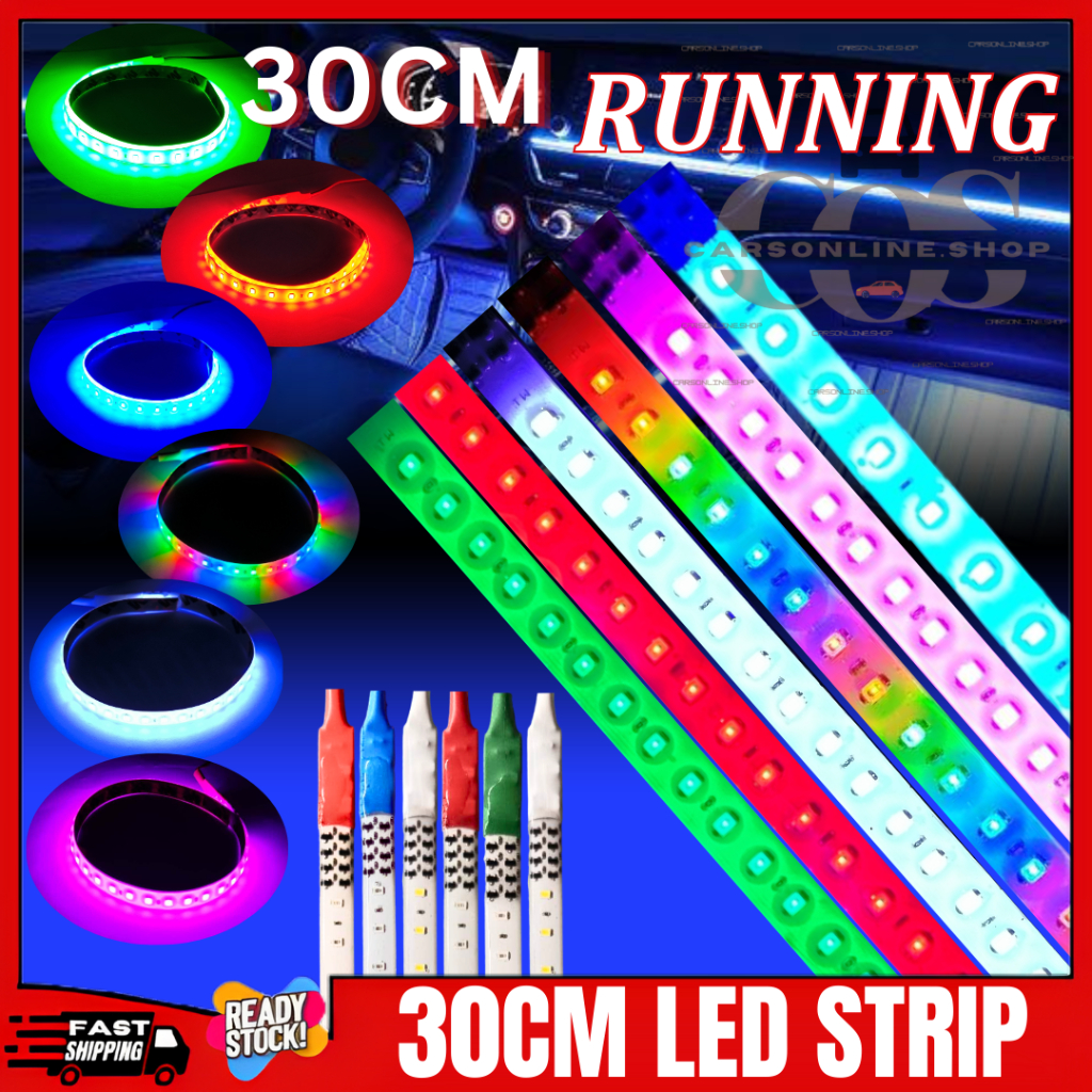 COS 1Pc Car/Motorcycle 30CM LED Strip Light SMD 3528 Flexible Stripe ...