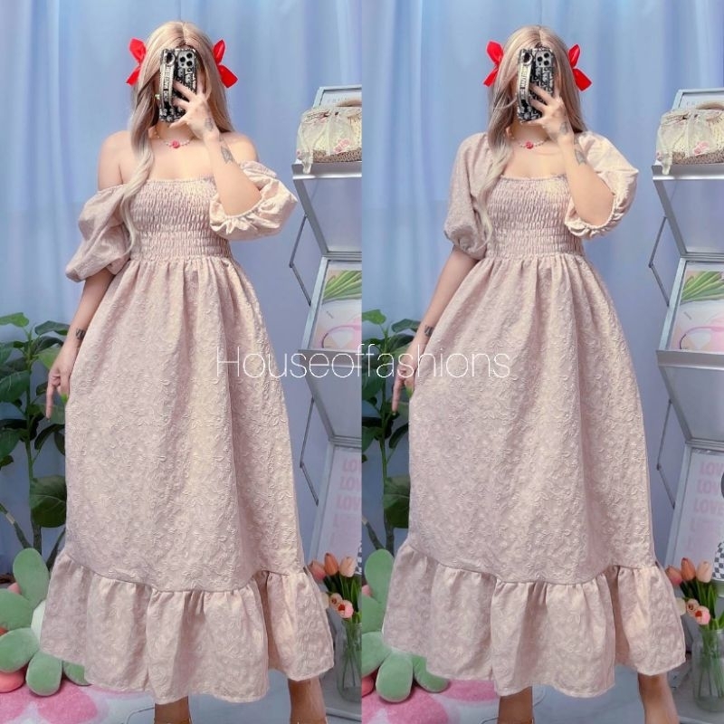 HARMONY 2WAY SMOCKING BROCADE FORMAL DRESS FOR WOMAN BY:HOUSEOFFASHIONS ...