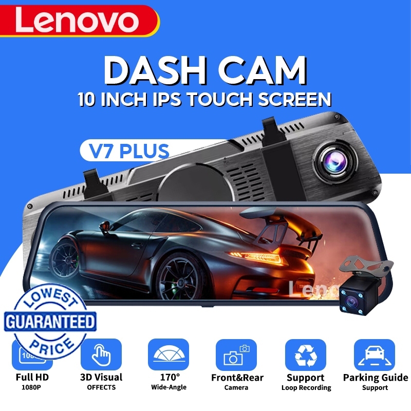 LENOVO V7 / V7 PLUS 10'' IPS TOUCH SCREEN Full HD 1080P Dash Cam Stream ...