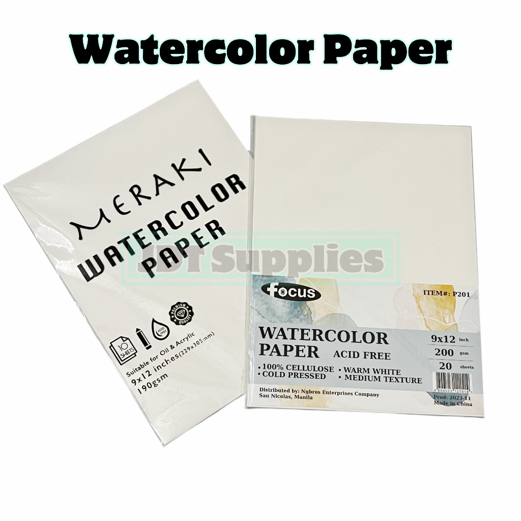 Watercolor Paper [9x12 & 12x18 inch] [190-200gsm] [10-20 Sheets ...