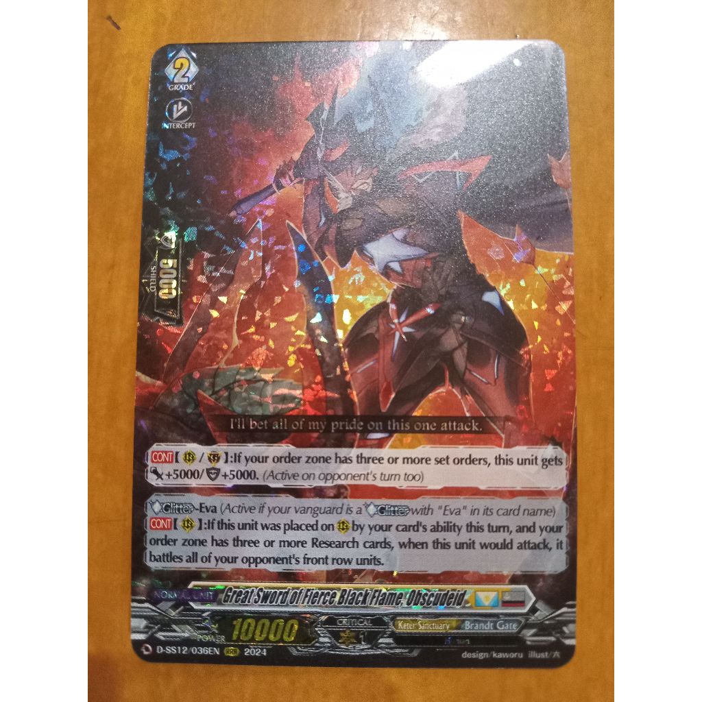 CFV Great Sword of Fierce Black Flame, Obscudeid RRR D-SS12 Cardfight Vanguard English Brandt ...