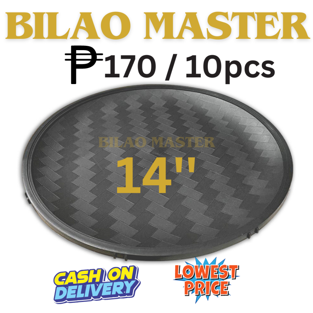 [10 Pcs] 14'' Black Plastic Bilao! Lowest Price! (AVAILABLE SIZES: 10 ...
