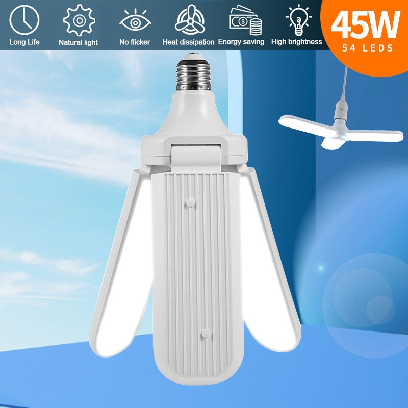45W Ceiling LED Bulb Fan Blade Light | Shopee Philippines