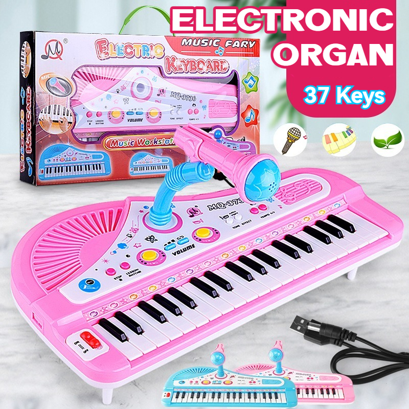 Kids Piano 37 Keys Mini Electronic Organ Musical Piano Teaching ...