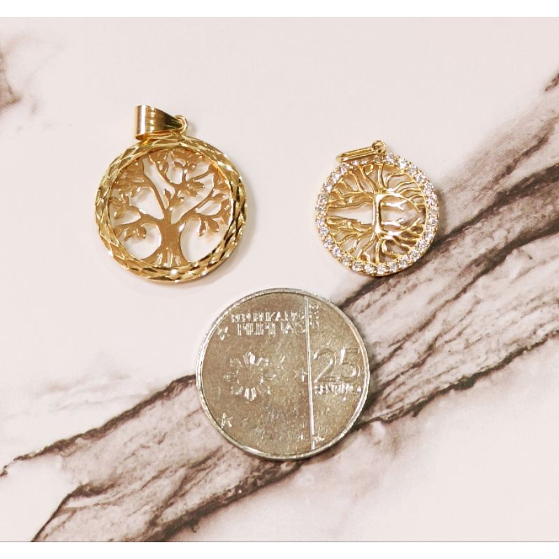 Jewelry - 18k Saudi Gold - Money Tree Pendant (25 cents size ...