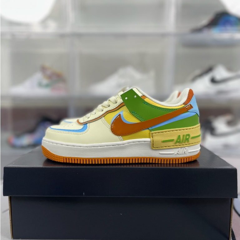 Nike Air Force 1 Shadow "Beige Blue" Low cut Sports Skate Shoes For Men ...