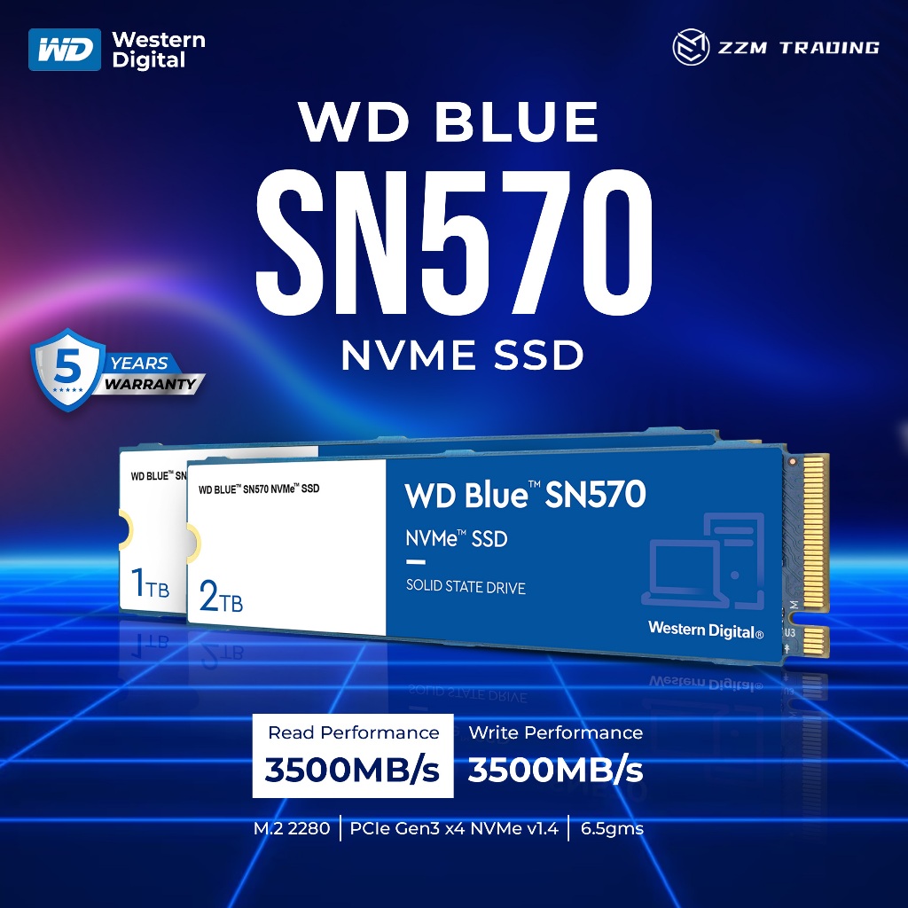 Western Digital Blue SN570 NVMe SSD 1TB/2TB 3500MB/s ZZM Trading | Shopee Philippines