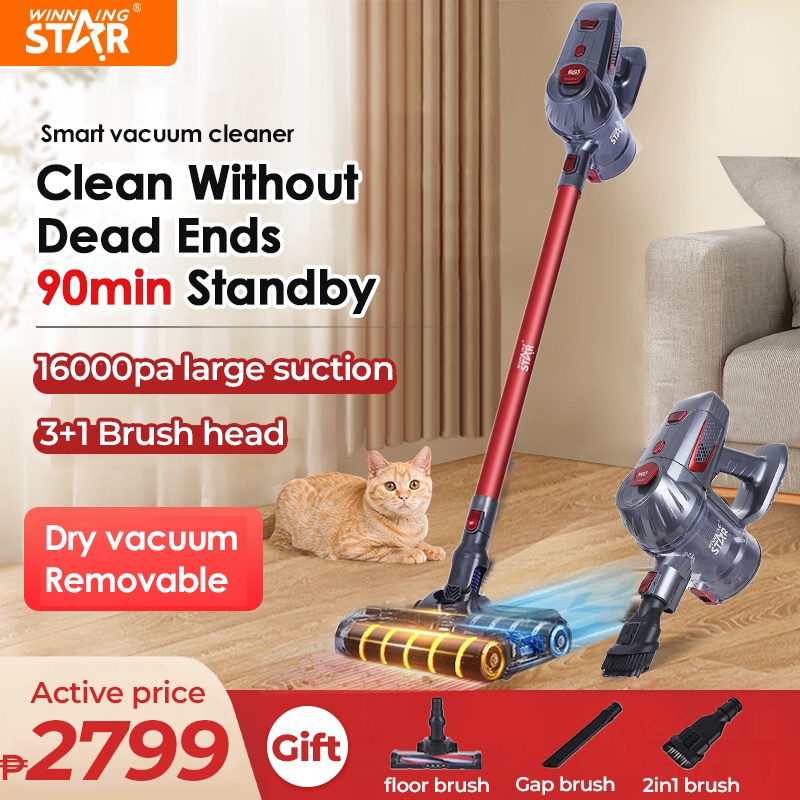 Winning Star Cordless Vacuum Cleaner, 90mins Long Runtime Stick Vacuum ...