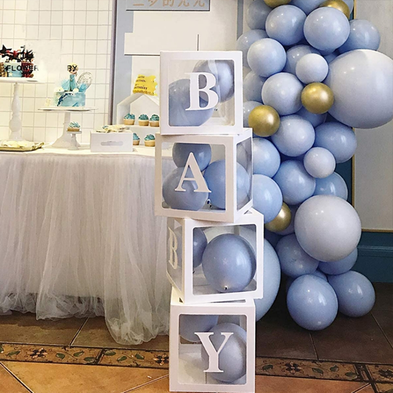 Transparent White Balloon Box Boss Baby Theme Party Decorations ...