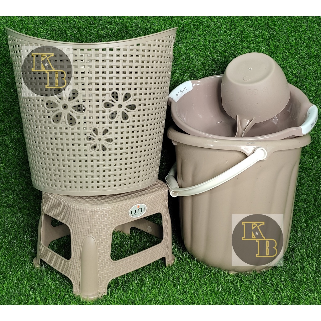 UNIK SET OF 5 /BASKET/BASIN/TABO/PAIL/STOOL ALL IN ONE | Shopee Philippines