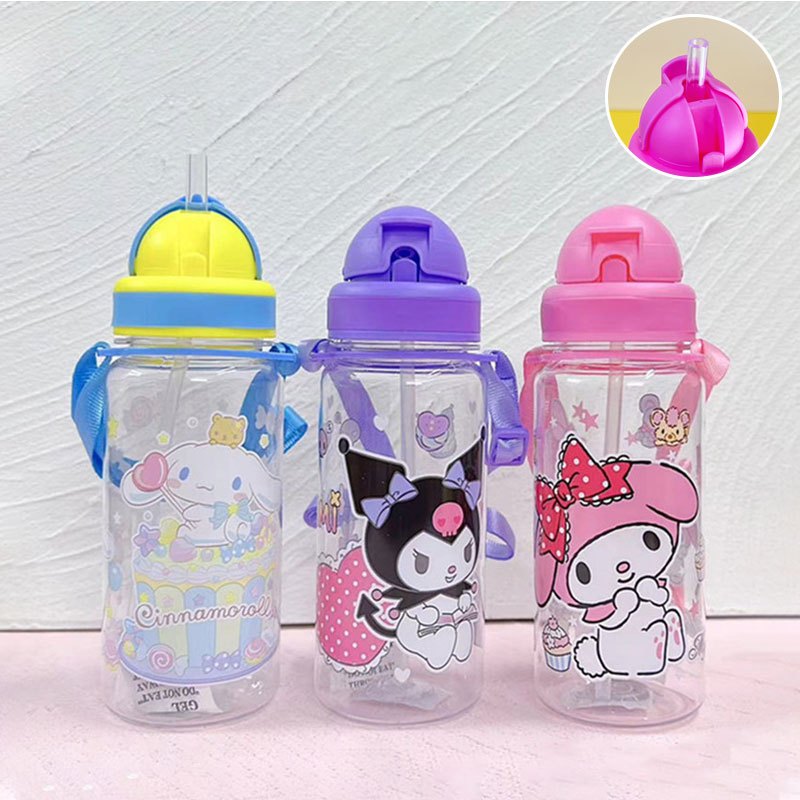 Kuromi Bottle For Kids New 350ml Sanrio Straw Cup Water Bottle Water ...
