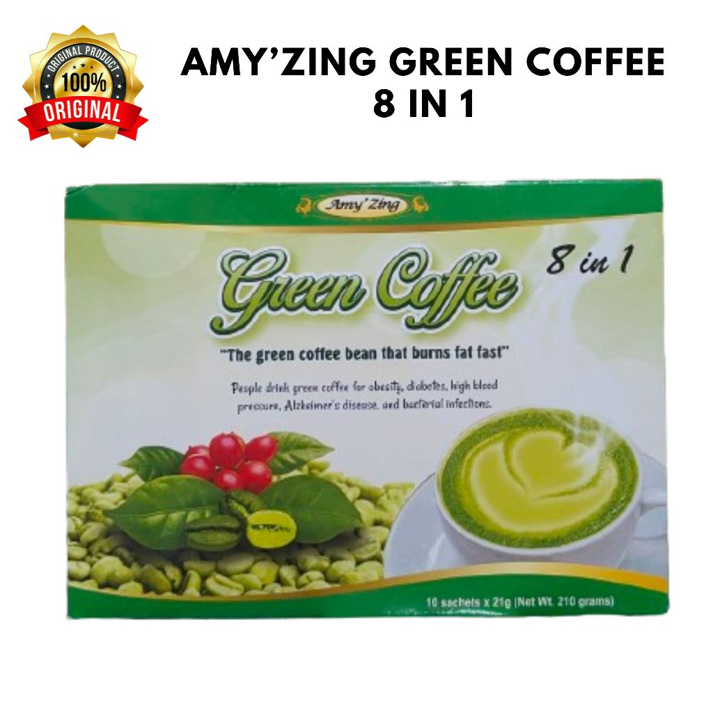 100% Authentic Amy'Zing Green Coffee 8 in 1 (10 sachets) | Shopee ...
