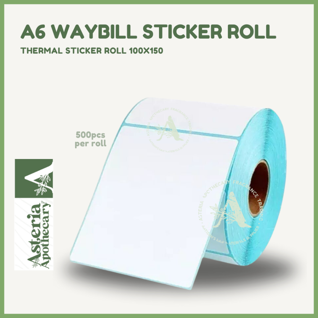 Thermal Waybill Sticker Roll A6 500pcs 100mm x 150mm - ASTERIA ...