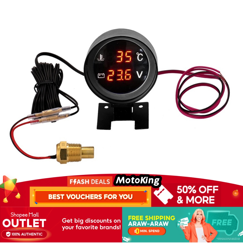 Round Led Digital Car Truck Water Temp Gauge Temperature Sensor ...