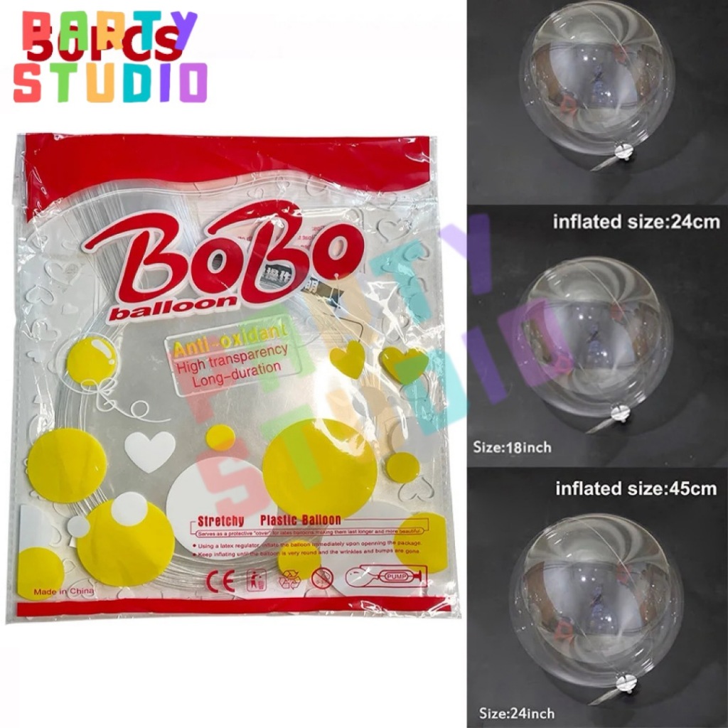 50 pcs Bobo Balloons 24 18 Inches Transparent Clear Balloon Helium ...