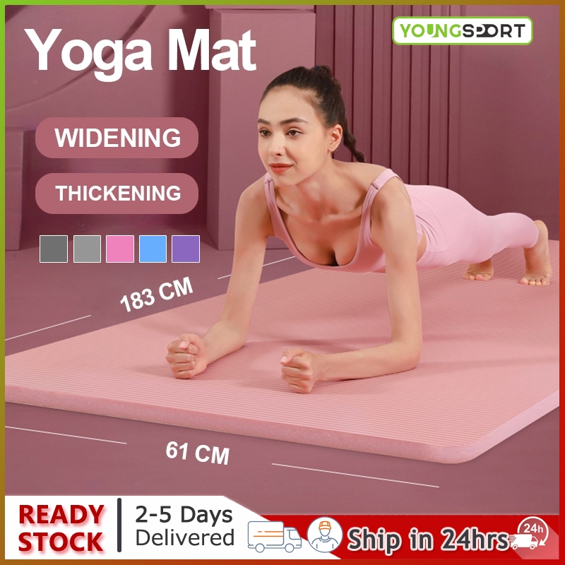 NBR Yoga Mat 10/15MM Soft High Density Yoga Mat Non-Slip Thick Exercise ...