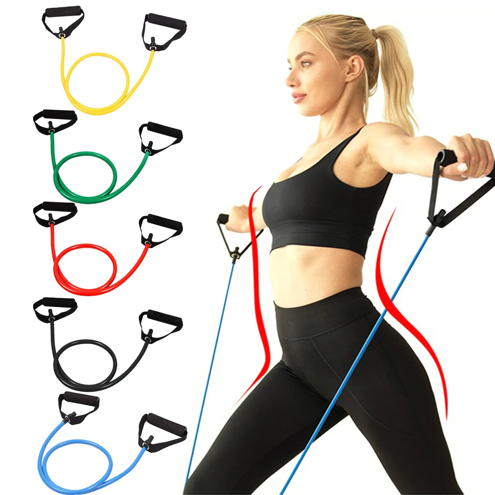 5 Level Resistance Band Yoga Pull Rope Fitness Rubber Elastic Band Home ...
