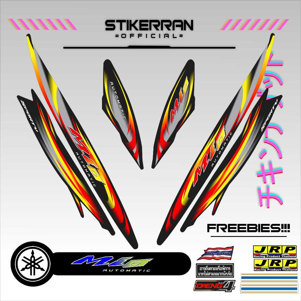 YAMAHA MIO SPORTY/ M,IO 1 MIO AMORE SMILEY STOCK DECALS | Shopee ...