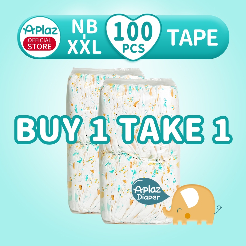 【Buy 1 Take 1】Aplaz Korean Diaper Baby Diapers Tape 50pcs NB-2XL Baby ...