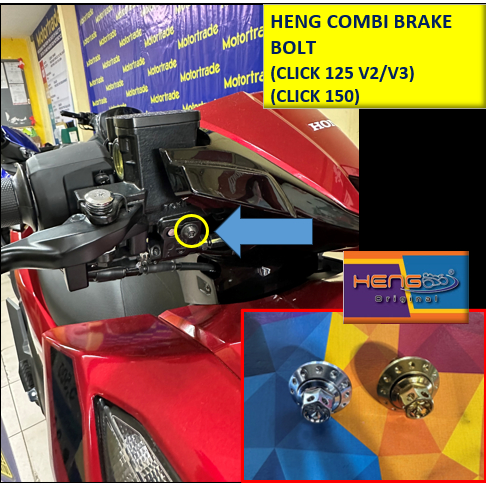 HENG Original Combi Brake bolts for HONDA CLICK 125 V1, V2, V3 and ...