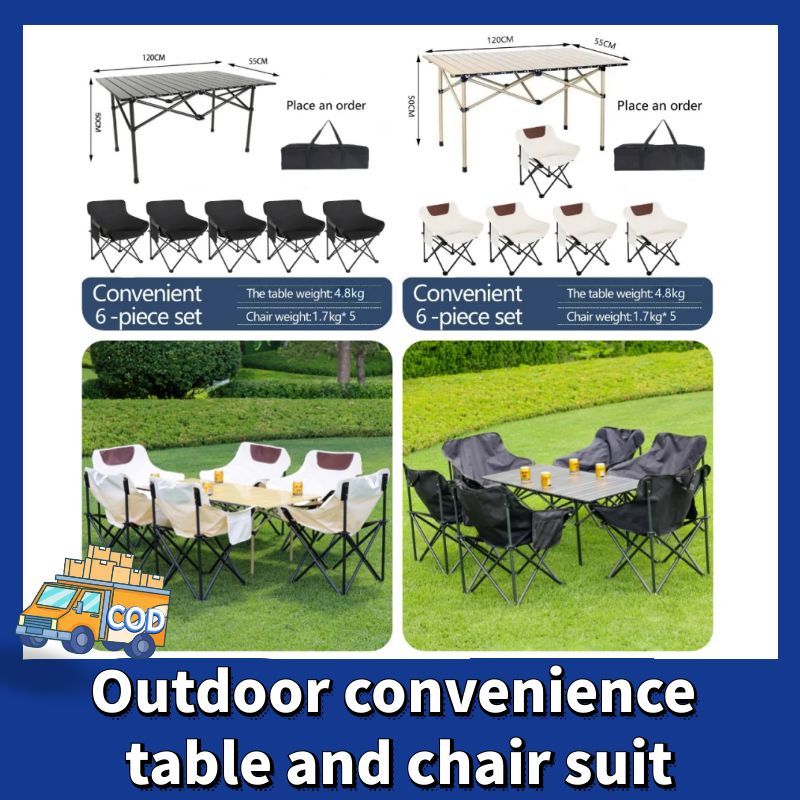 Garden barbecue table and panda moon chair outdoor camping folding ...