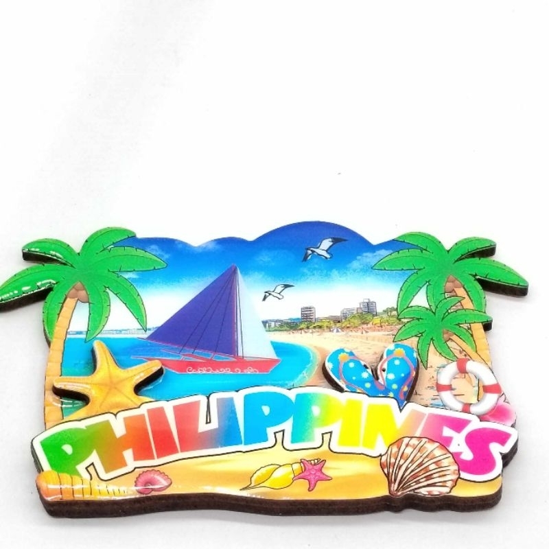 PHILIPPINES Wooden 2D Fridge Magnet Embossed Ref Magnet Souvenirs ...