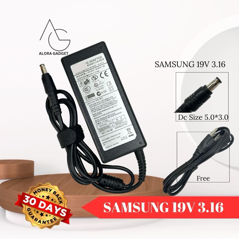 Samsung Laptop Charger 60W 19V 3.16A 5.5mm x 3.0mm | Shopee Philippines