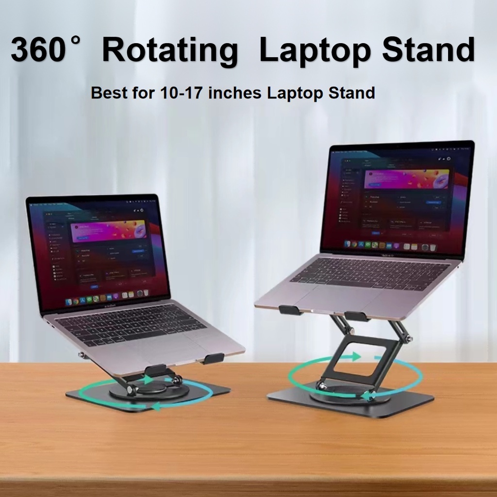 Laptop Stand with 360° Rotating Base Ergonomic Computer Riser for Desk ...