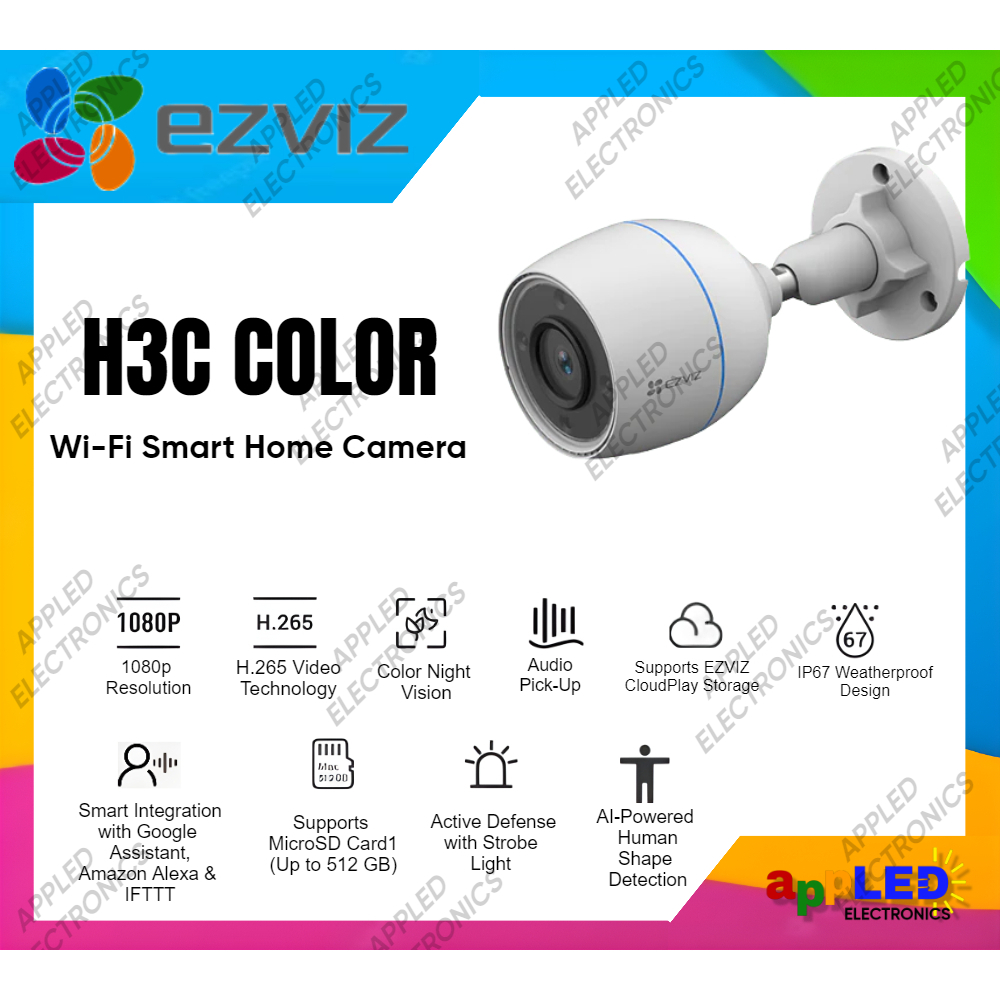 EZVIZ H3C Color 2MP Smart Home Camera | Shopee Philippines