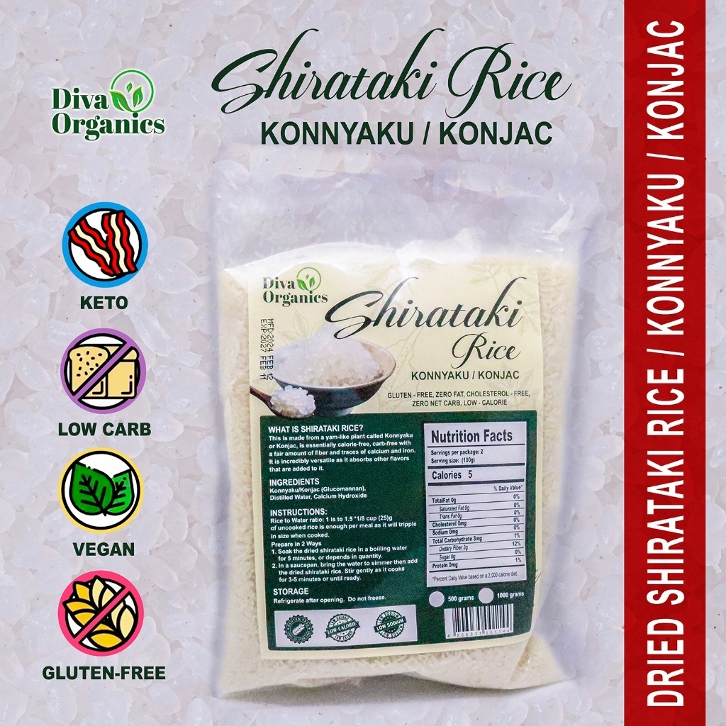 Organic Dried Shirataki Rice / Konjac Keto Low Carb, Diet Healthy, Rice ...