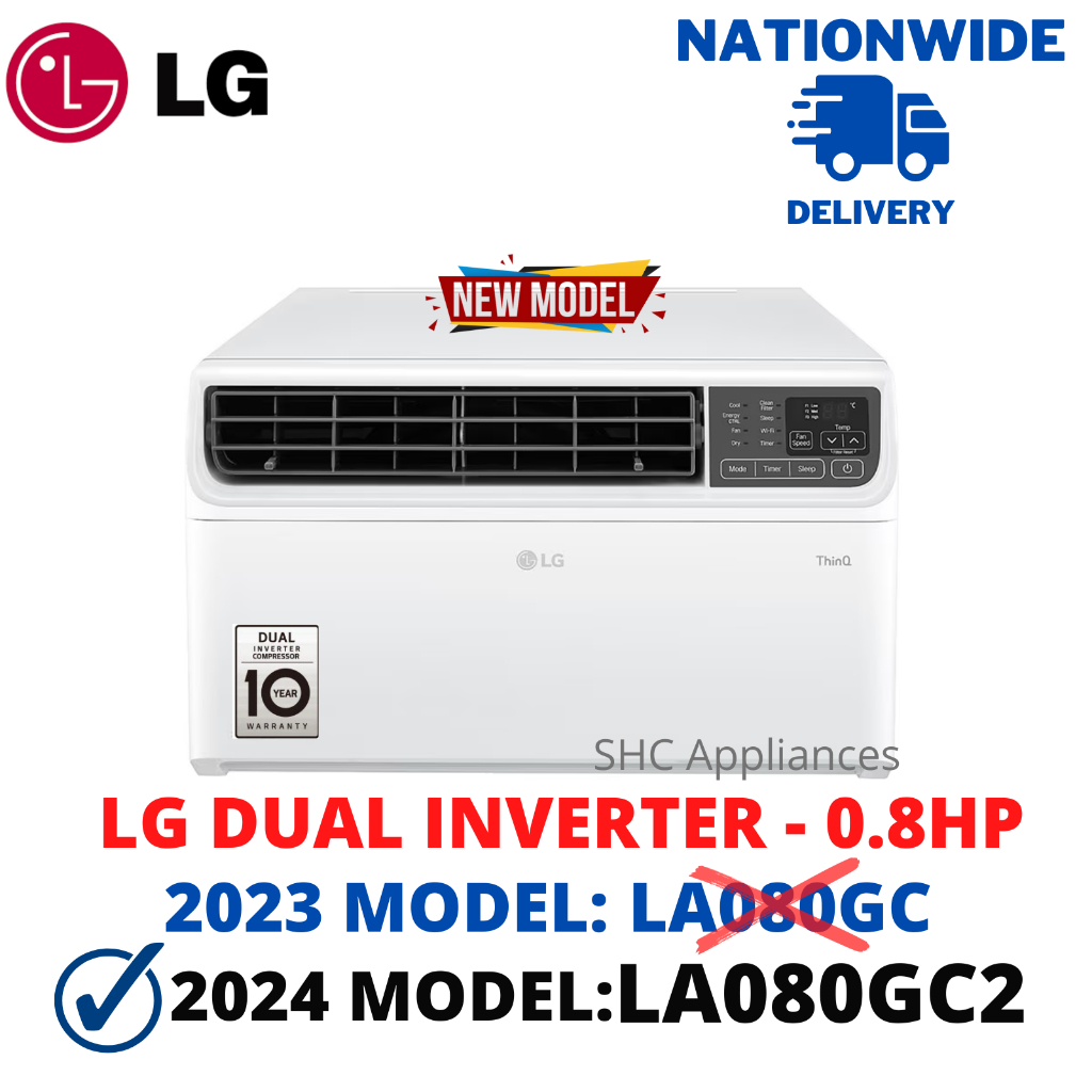 LG 0.8HP LA080GC2 (2024 MODEL) DUAL INVERTER WINDOW TYPE AIRCON ...