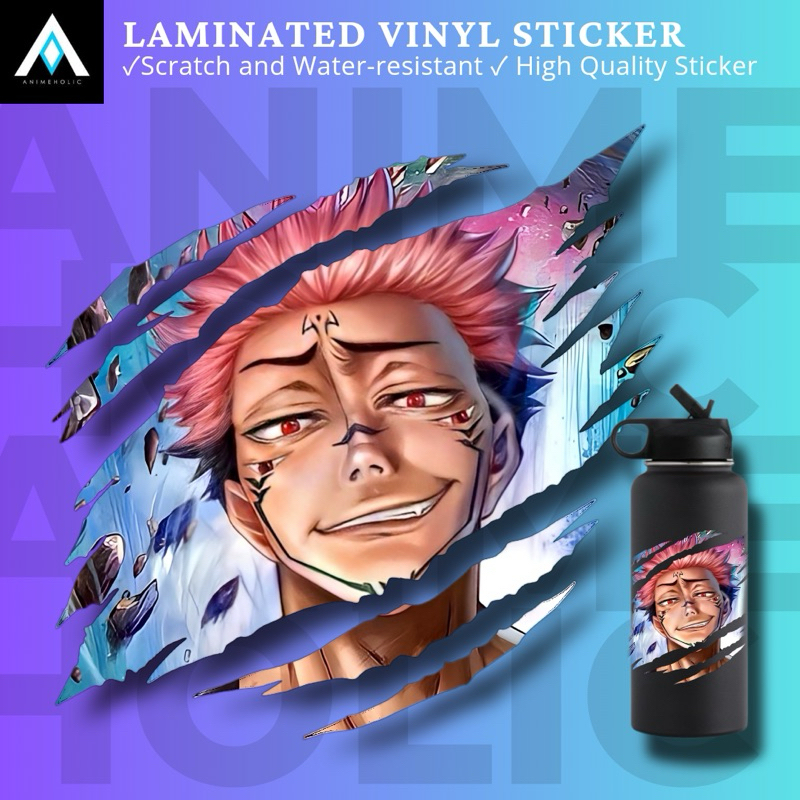 SUKUNA SCRATCH DESIGN STICKER LAMINATED VINYL ~ ANIMEHOLIC | Shopee ...