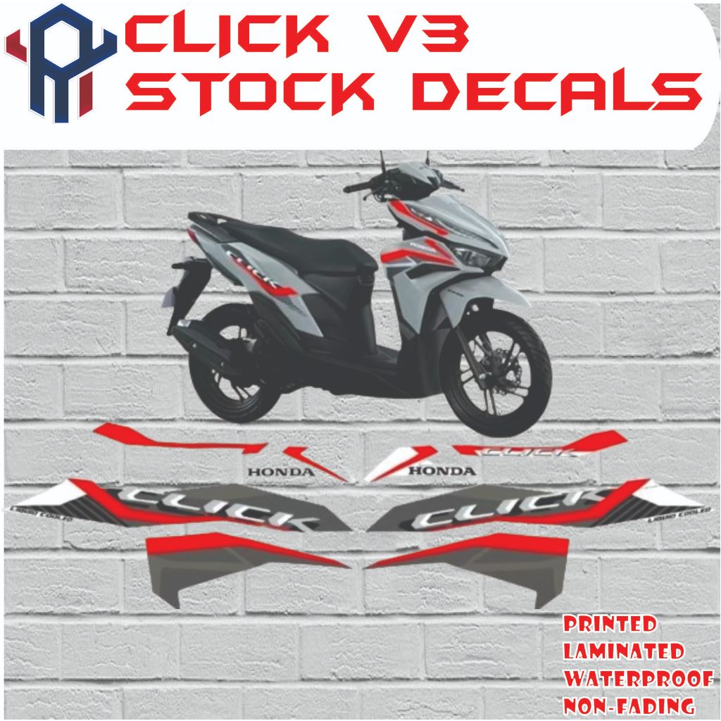 Honda Click V3 125 150 stock decals printed and laminated waterproof ...