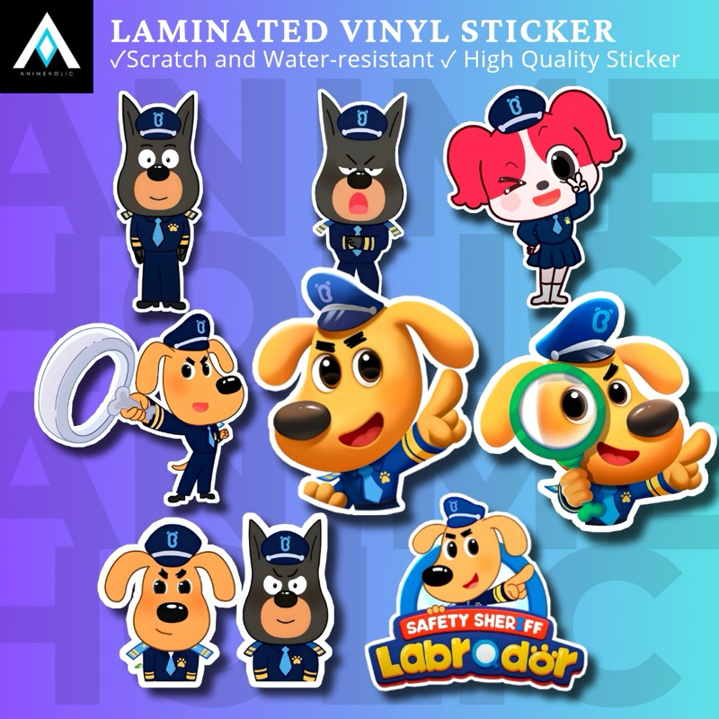 SAFETY SHERIFF LABRADOR STICKERS LAMINATED VINYL STICKERS ~ ANIMEHOLIC ...