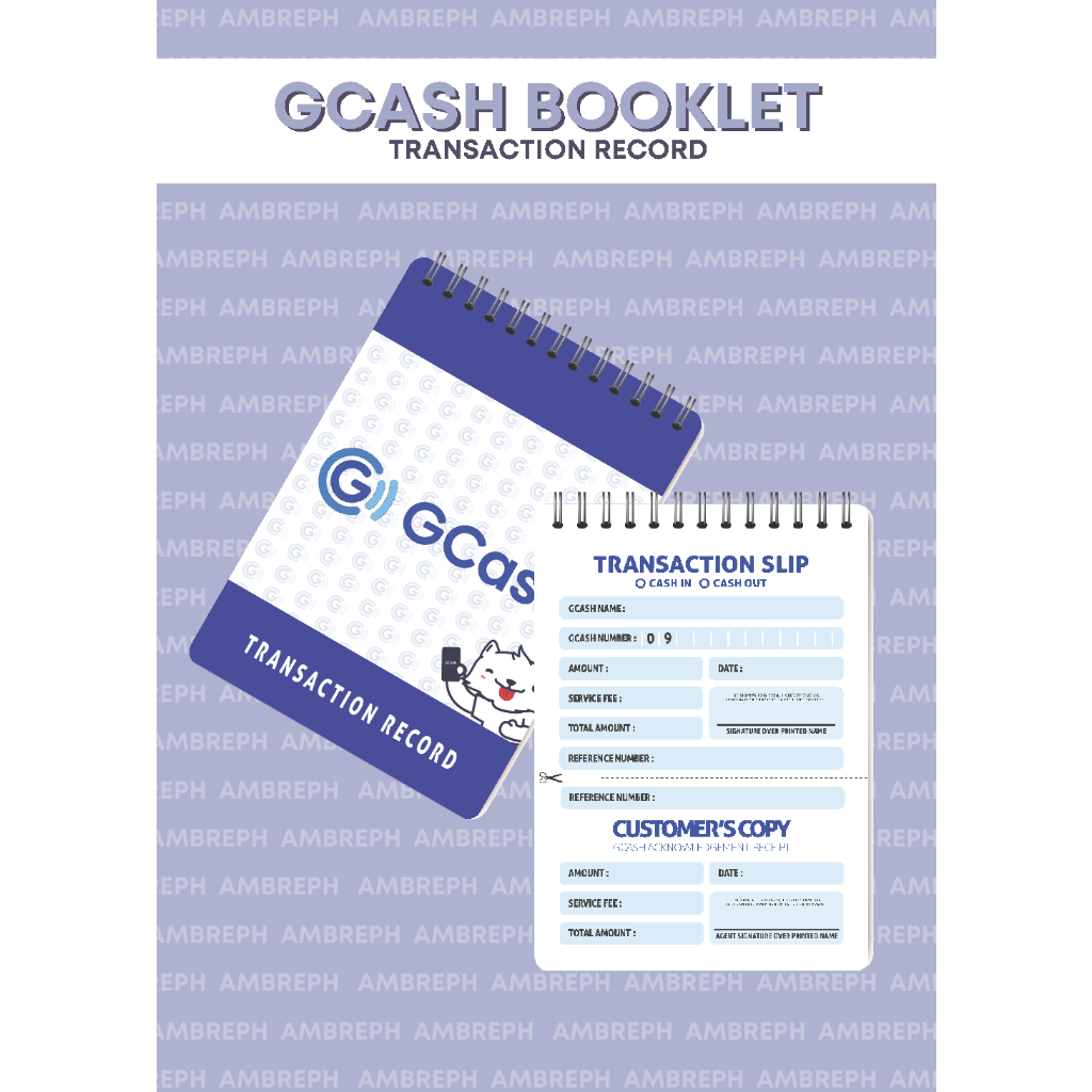 AMBREPH: GCASH BOOKLET TRANSACTION RECORD l CASHIN CASHOUT A6 70GSM ...