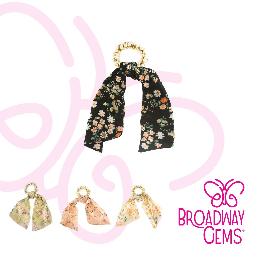 BROADWAY GEMS Hair Pony Lambada Floral Design with Pearl (PY90934-5 ...