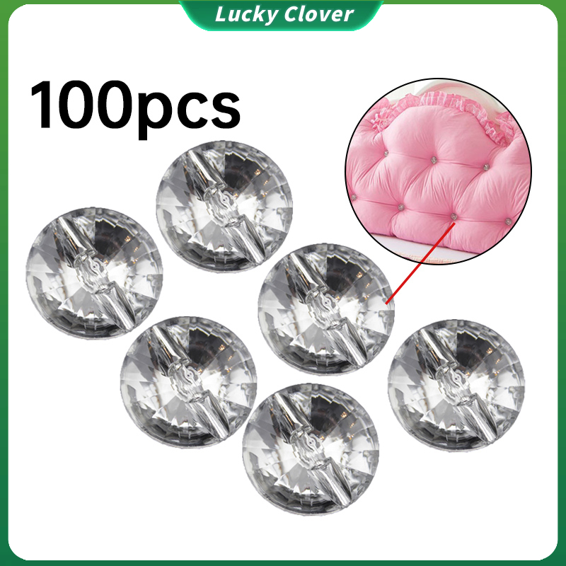 100Pcs Crystal Diamond Buttons Home Textile Sofa Clothing DIY Acrylic ...